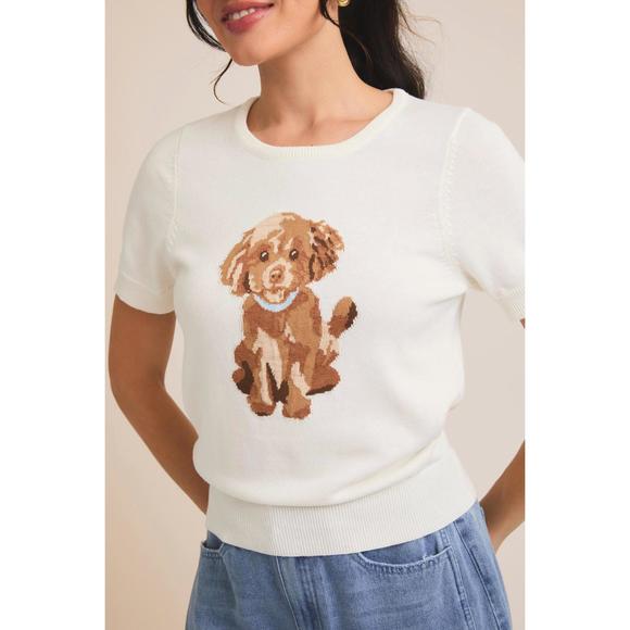 Gilli | Sweaters | New Gilli Graphic Puppy Sweater In Cream | Poshmark